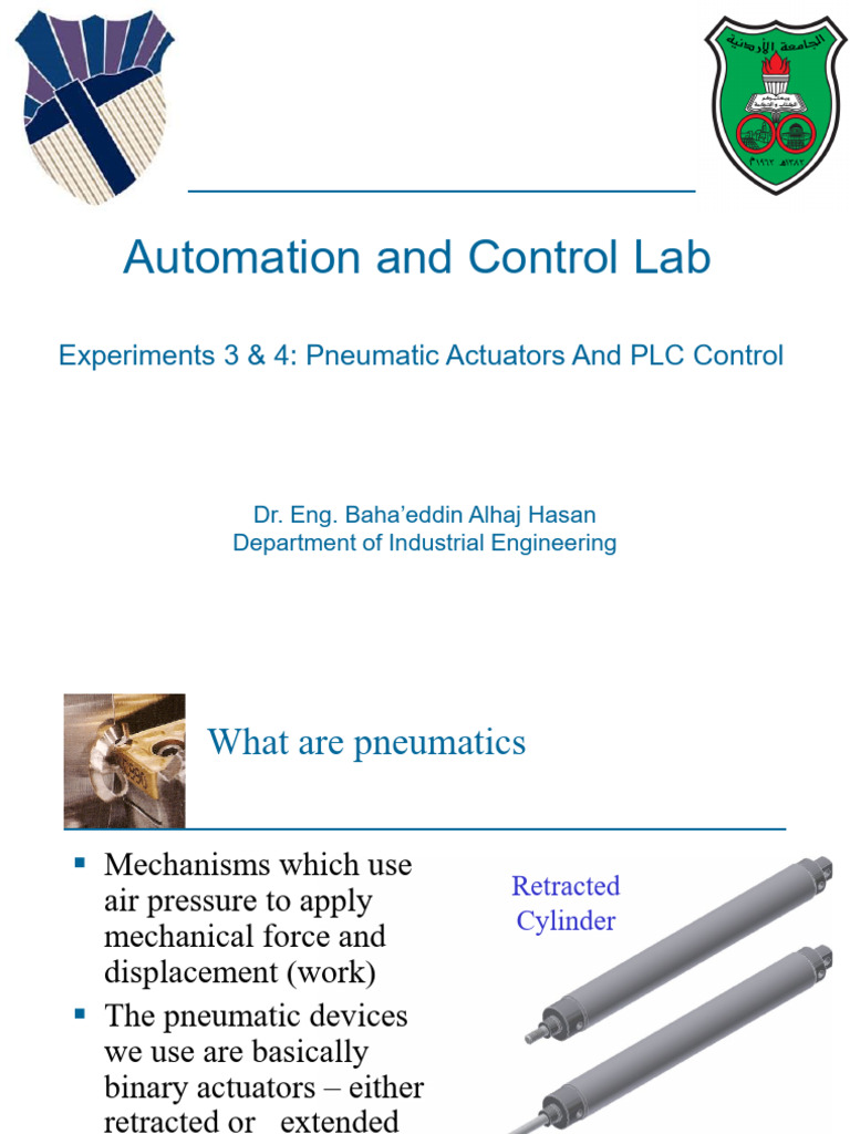 Experiments 3 4 Pneumatic Actuators and PLC Control | PDF | Actuator | Piston