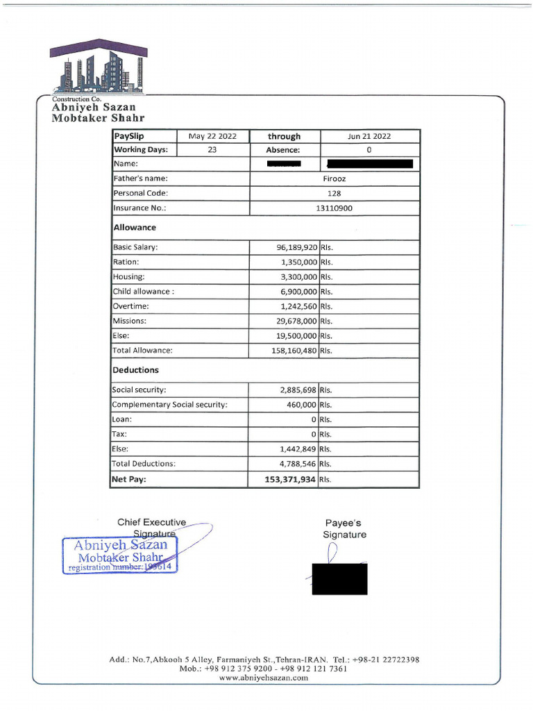 Sample of Payslip - English - 240722 - 140820 | PDF