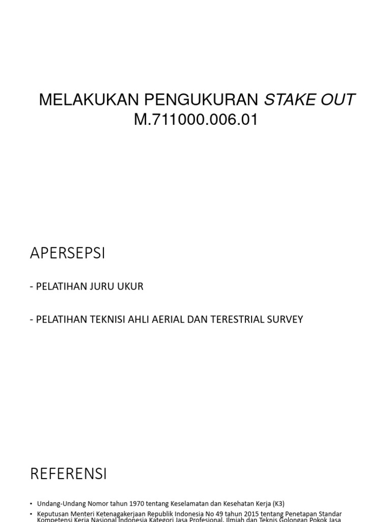 Melakukan Pengukuran Stake Out | PDF