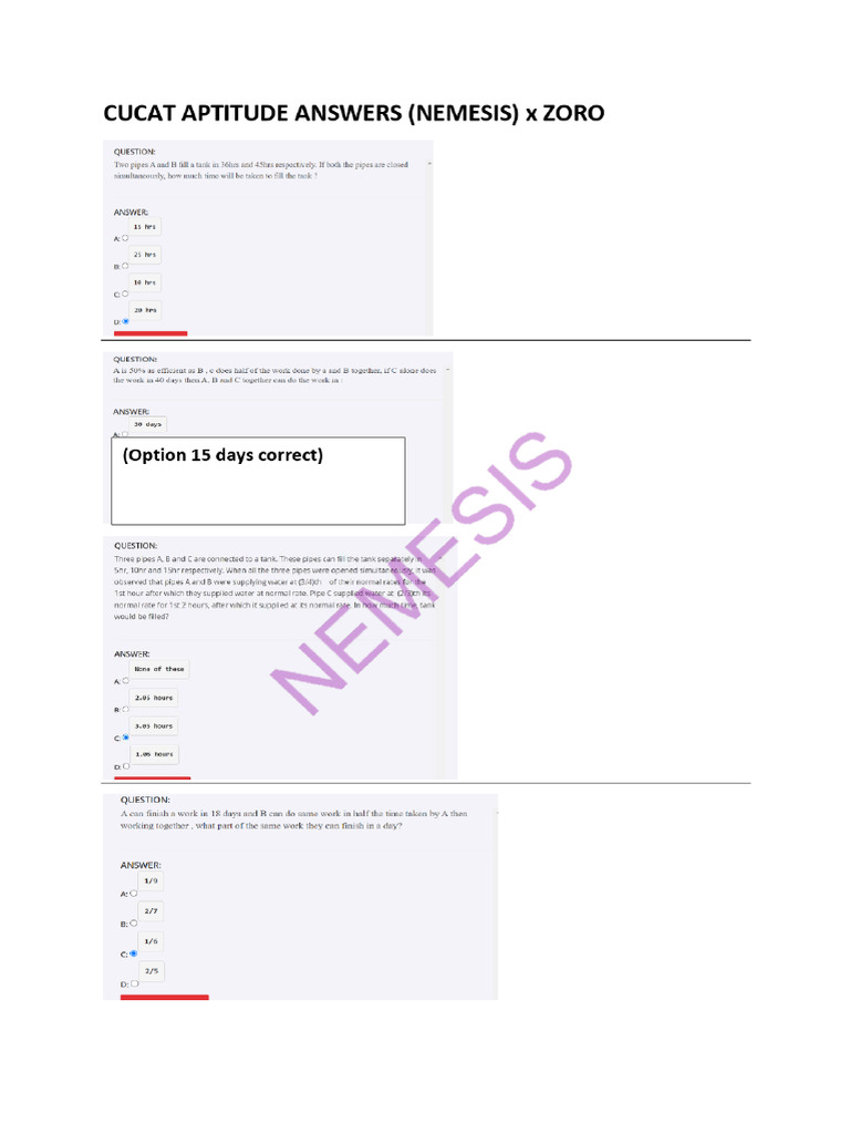 Aptitude Cucat - 1 N | PDF | Teaching Methods & Materials | Science ...