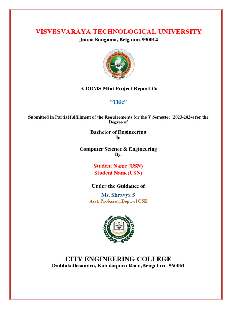 DBMS - Front Page+certificate (1st and 2nd Page) | PDF