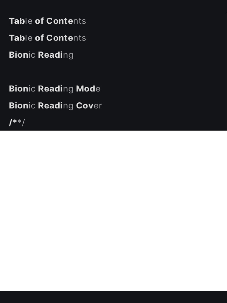 Tof Bionic Reading | PDF