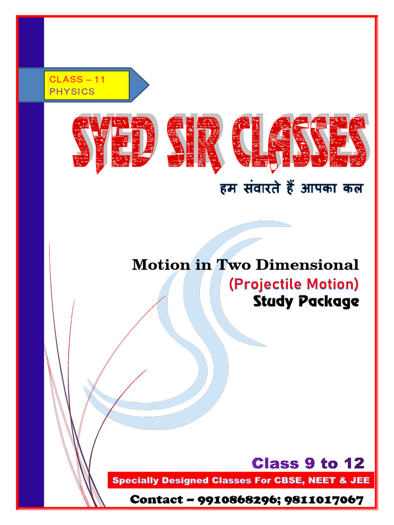 11 Projectile Motion_2023-24. | PDF | Projectiles | Motion (Physics)