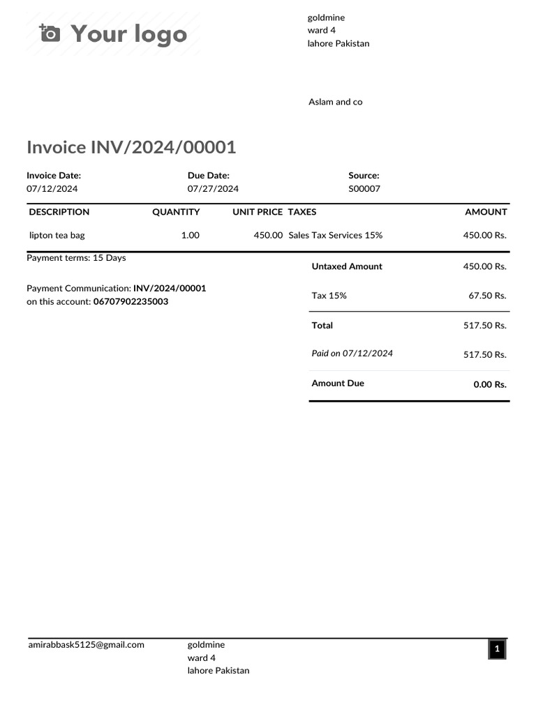 Inv 2024 00001 | PDF