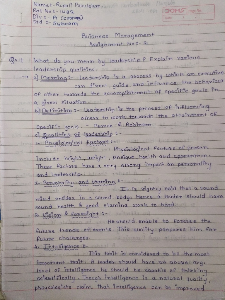 Business Management Assignment 2 | PDF | Psychological Concepts ...