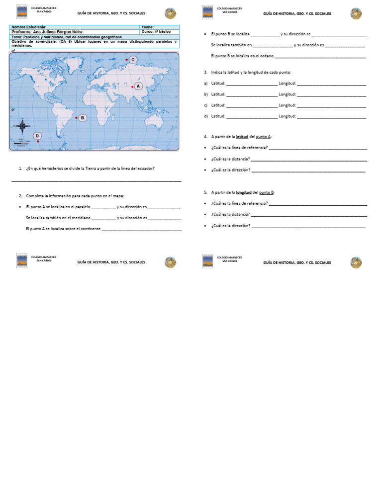 Gu A Historia 1 - U1 | PDF | Latitud | Longitud