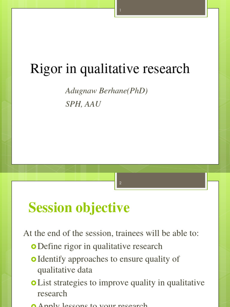 Rigor in qualitative data | PDF | Qualitative Research | Methodology