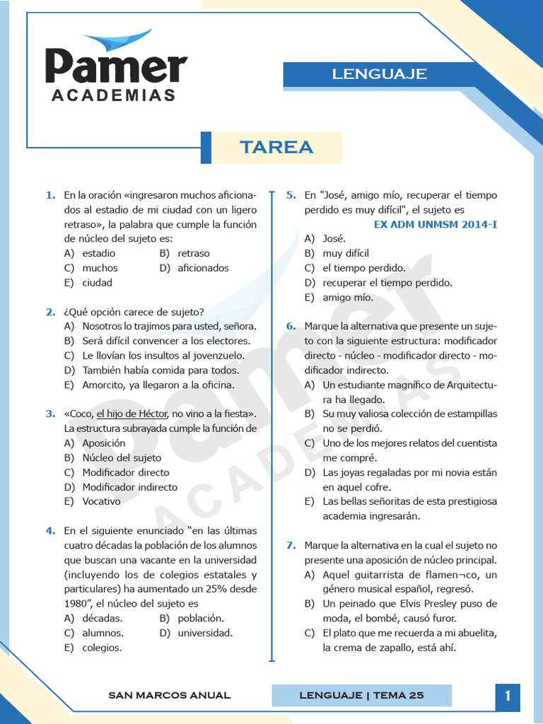 Lenguaje - Tarea Sem 25 | PDF