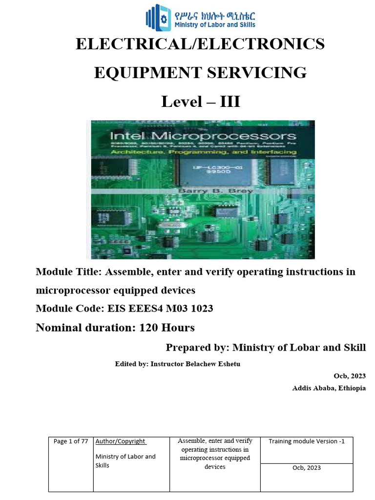 M03-Operating Instructions in Microprocessor | PDF | Assembly Language | Central Processing Unit