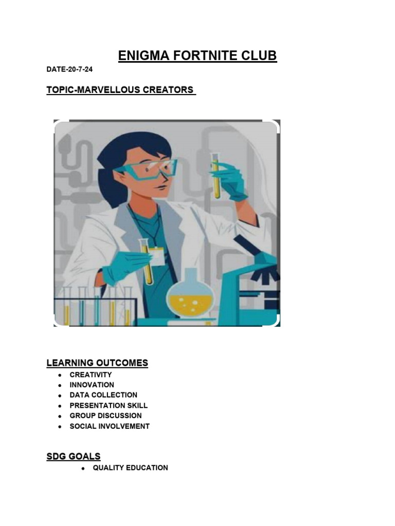 July (Enigma Fortnite Club) Activities | PDF | Science & Mathematics ...