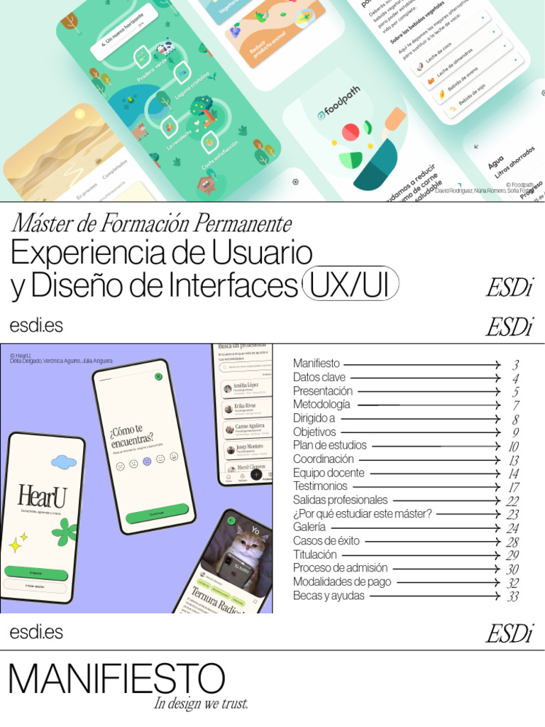 Máster Experiencia de Usuario y Diseño Interfaces - ESDi | PDF | Diseño ...
