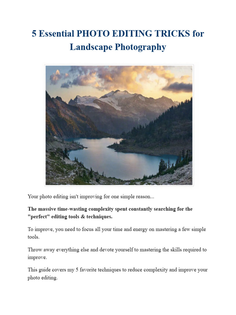 5 Essential PHOTO EDITING TRICKS For Landscape Photography Dave Morrow ...