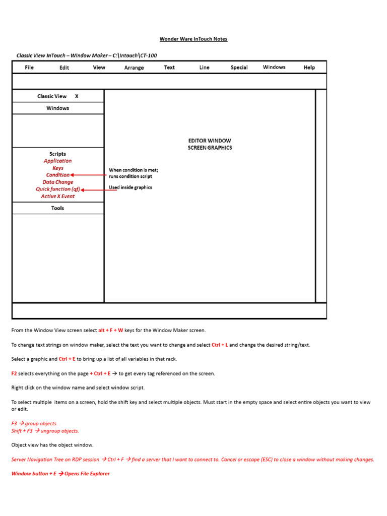 InTouch Window Maker Shortcuts Guide | PDF | Finance & Money Management ...