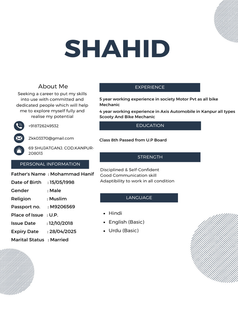 Experienced Bike Mechanic Resume | PDF | Self-Improvement