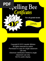 Spelling Bee Certificates Editable | PDF