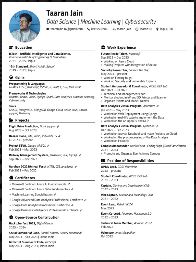 Taaran Jain FlowCV Resume 20240403 | PDF | Microsoft Azure | Computing