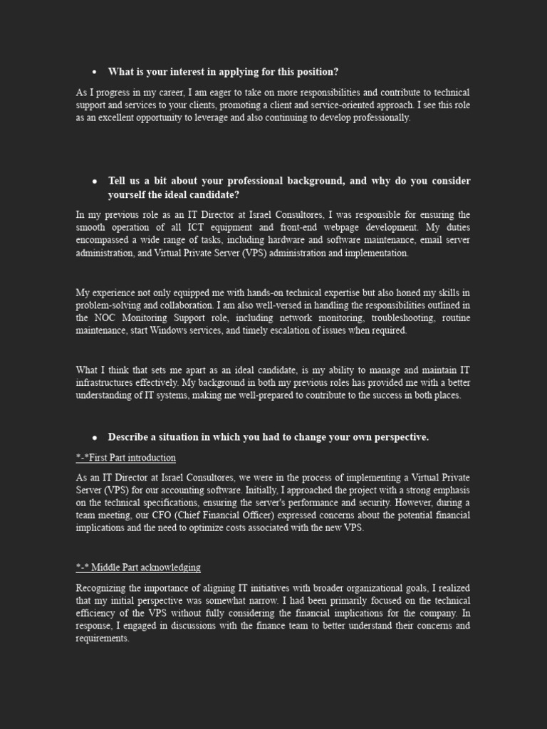 What Is Your Interest in Applying For This Position? | PDF | Microsoft ...