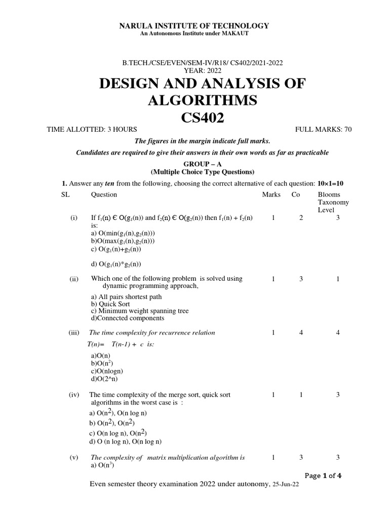 CS402 | PDF | Time Complexity | Computational Complexity Theory