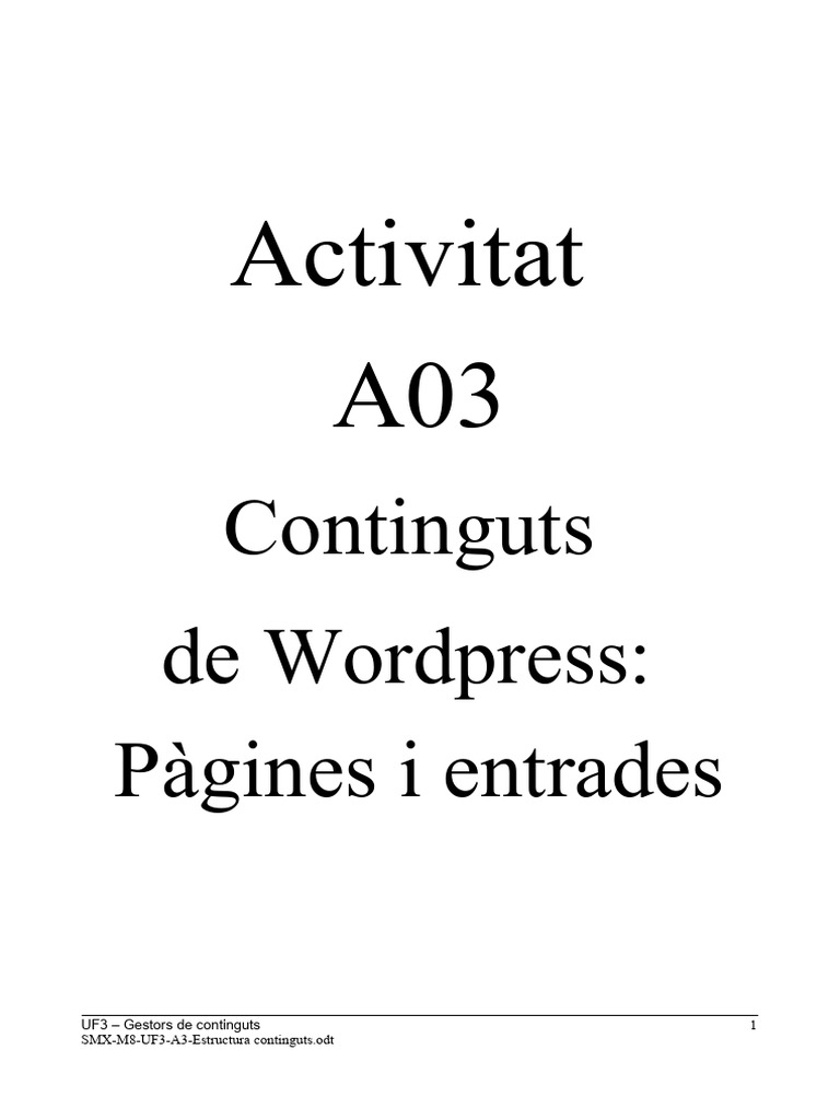 SMX-M8-UF3-A3-Estructura Continguts | PDF