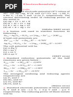 Assignment 05 Electrochemistry Electrochemical Cell | PDF | Electrochemistry | Physical Sciences