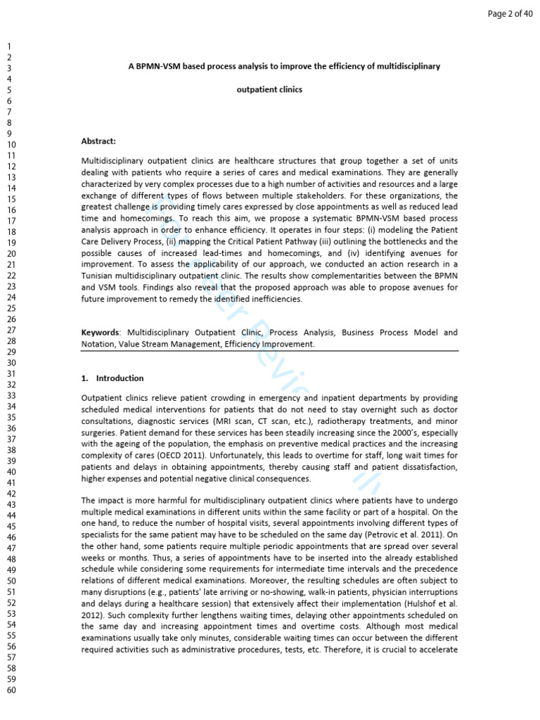 BPMN-VSM PPC Paper | PDF | Patient | Business Process Management