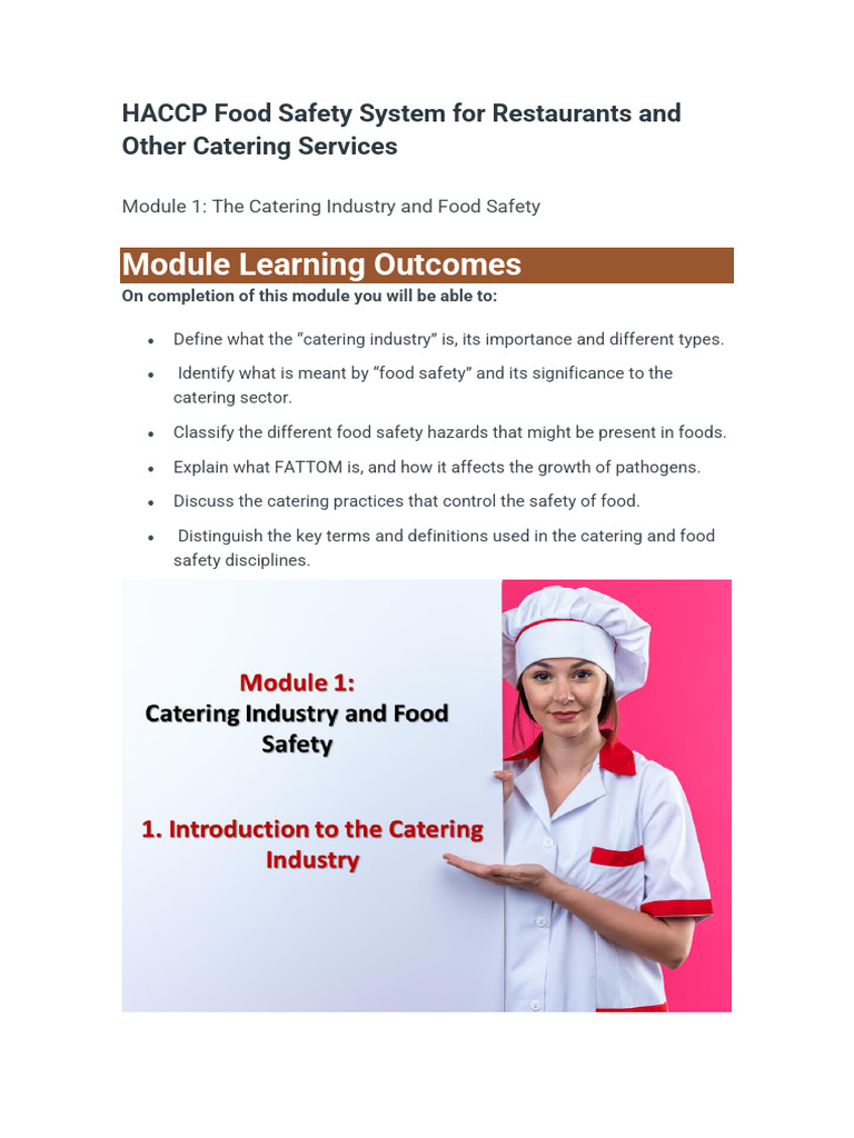 HACCP Food Safety System For Restaurants and Other Catering Services ...