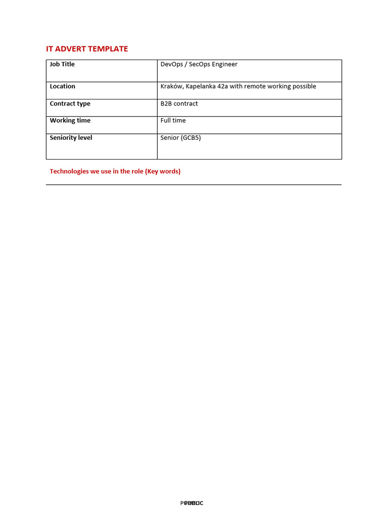 JD - DevOps SecOps Poland CSAT | PDF | Microsoft Sql Server | Databases