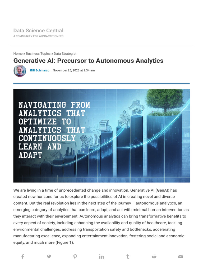 Generative AI - Precursor To Autonomous Analytics | PDF | Analytics | Artificial Intelligence