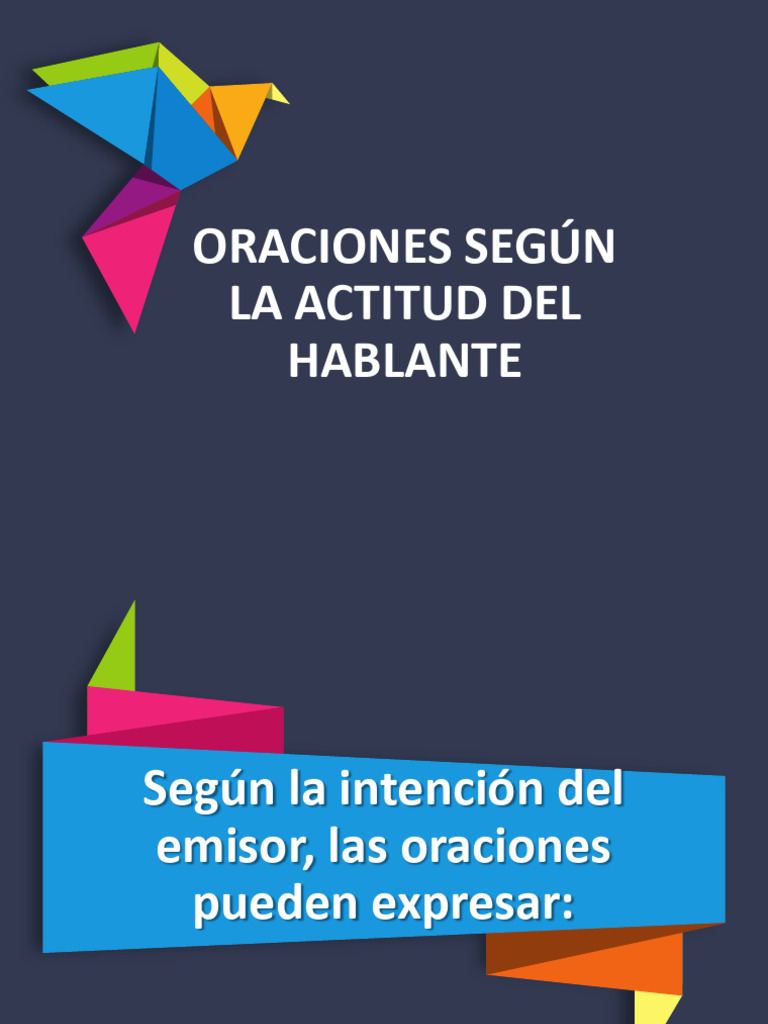 Oraciones Según La Actitud Del Hablante | PDF | Oración (Lingüística ...