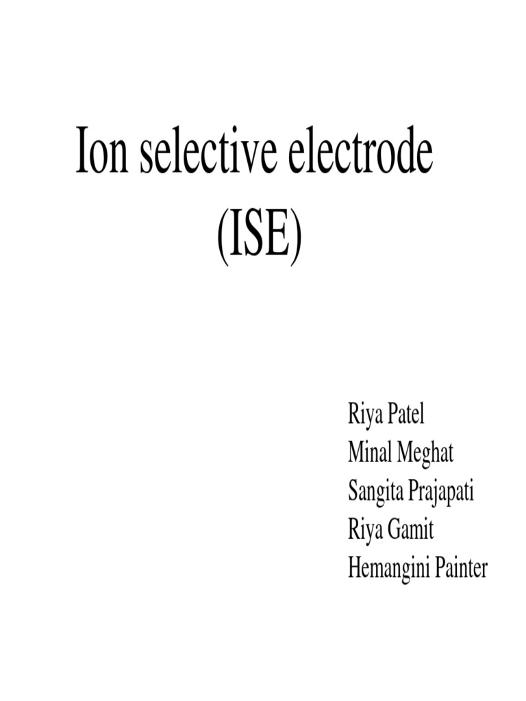 Ion Selective Electrode Overview | PDF | Electrolyte | Ion