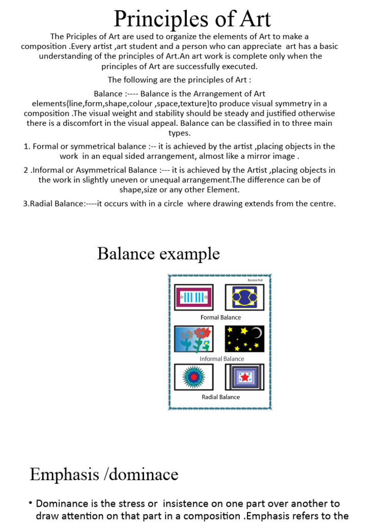 principles of art | PDF | Composition (Visual Arts) | Symmetry