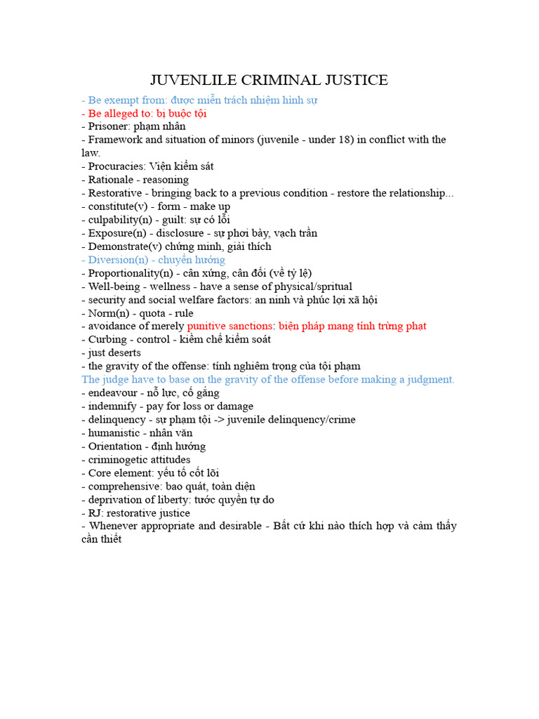 Juvenlile Criminal Justice | PDF