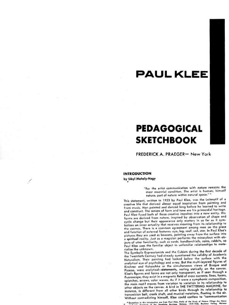 Paul Klee Pedagogical Sketch Book | PDF