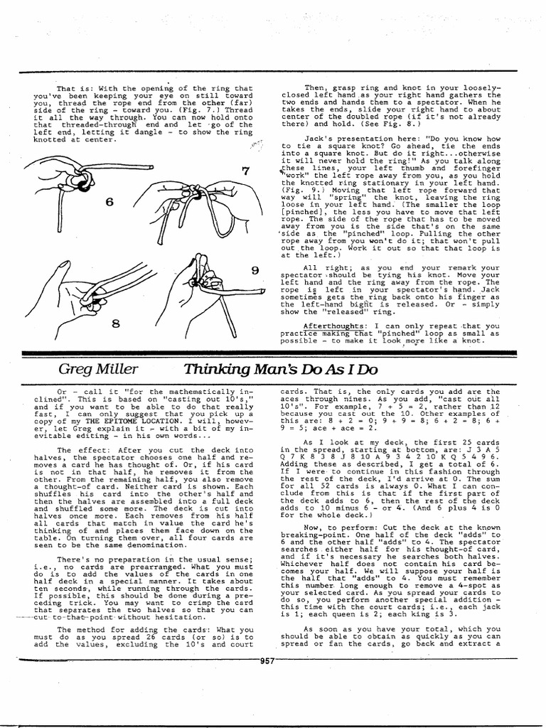 Greg Miller - Thinking Man's Do As I Do, en Harry Lorayne - Apocalypse ...