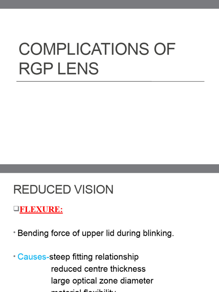 Complications of RGP Lens | PDF | Contact Lens | Ophthalmology