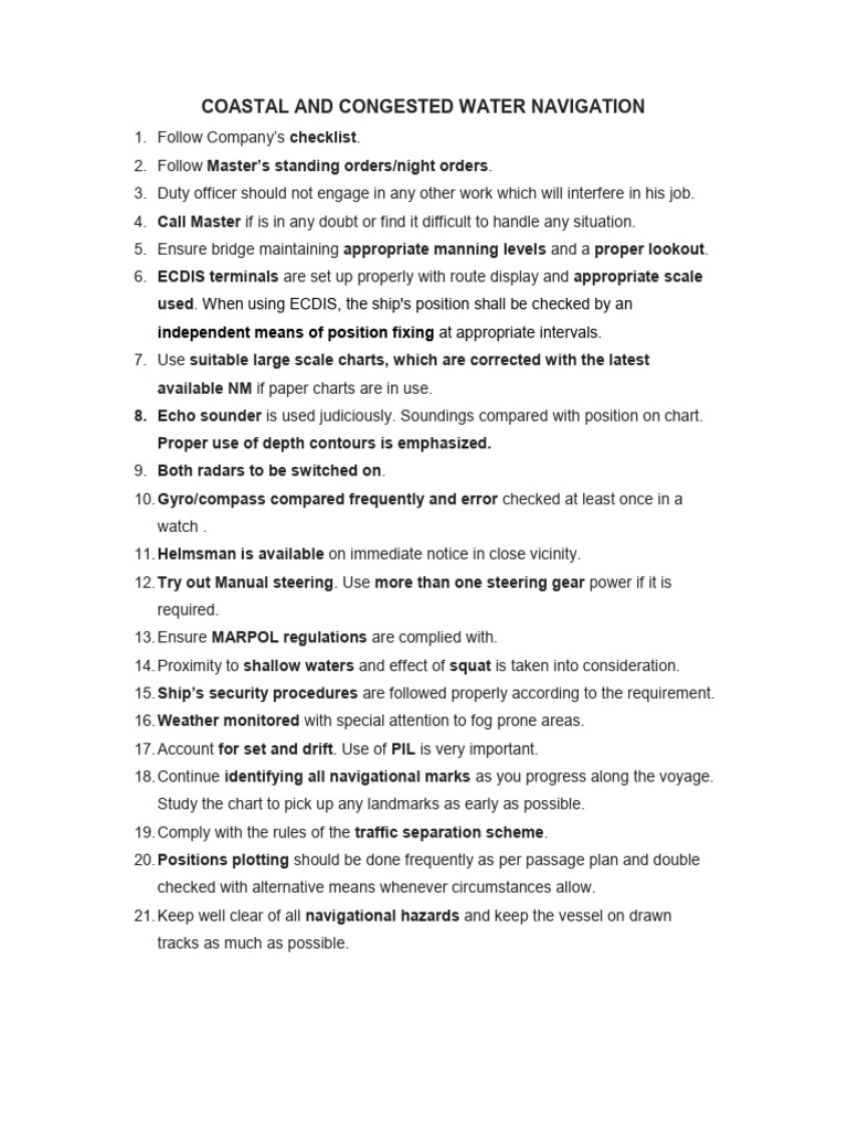 3A. Coastal Water Navigation | PDF | Business