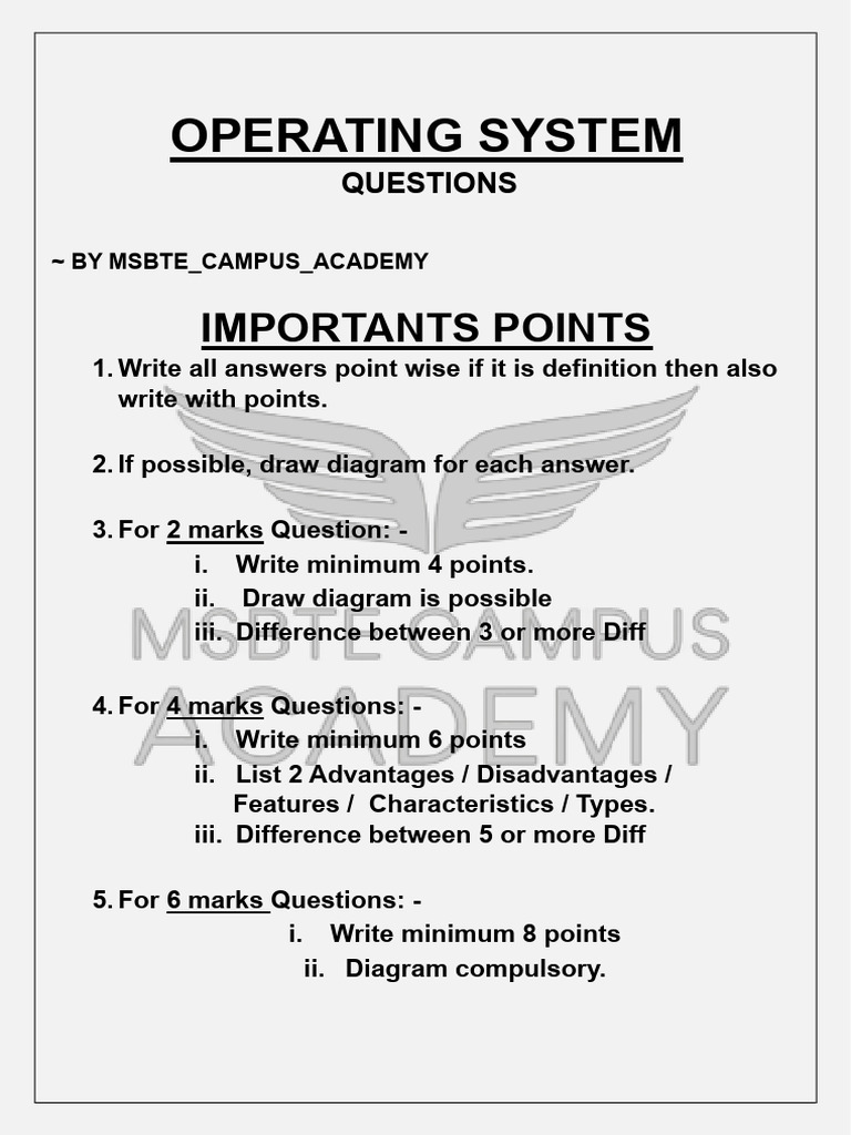 OSY QB by Msbte - Campus - 2k23 | PDF | Scheduling (Computing) | Software Engineering