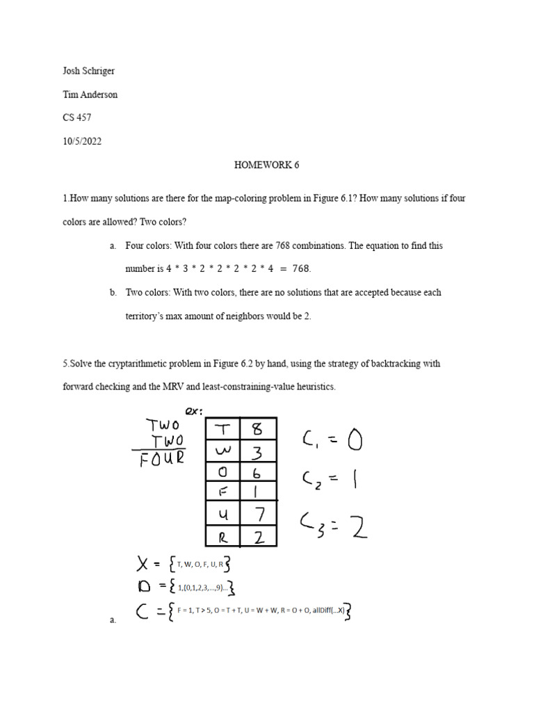 Homework 6-Josh Schriger | PDF | Applied Mathematics | Theoretical Computer Science