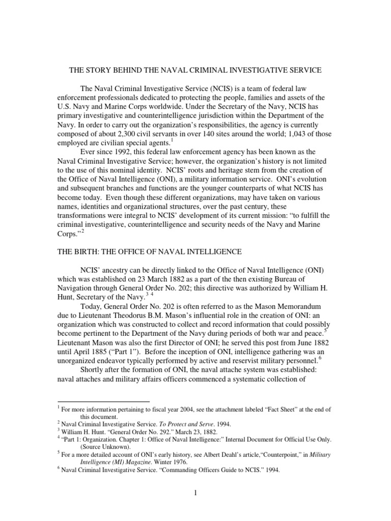 The Story Behind The NCIS by Dana Rosenburg 2004 | PDF | Naval Criminal ...