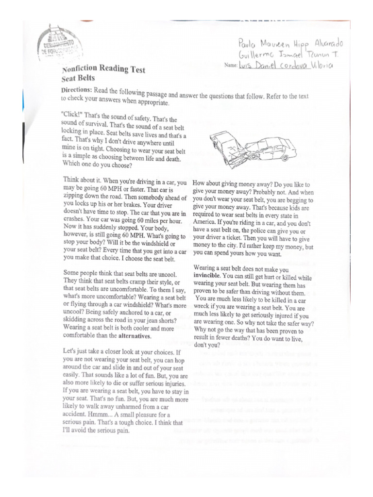 Nonfiction Reading Test | PDF