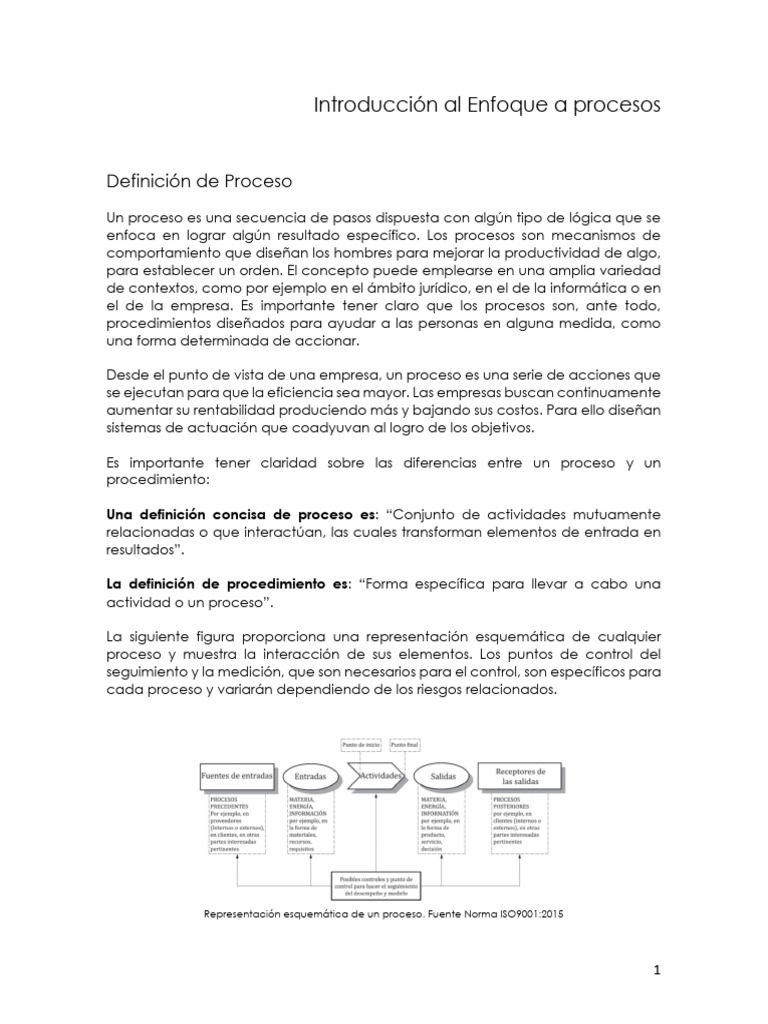Introducción Al Enfoque A Procesos | PDF | Business | Medición
