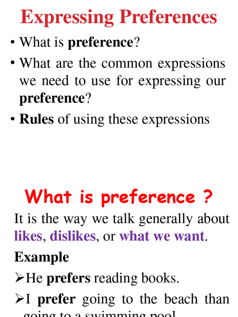 Expressing Preferences Guide | PDF | Career & Growth | Language Arts & Discipline