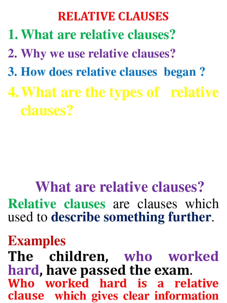relative clauses | PDF