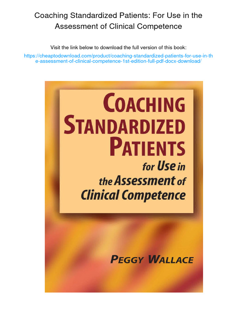 Coaching Standardized Patients: For Use in The Assessment of Clinical Competence. | PDF | Health ...