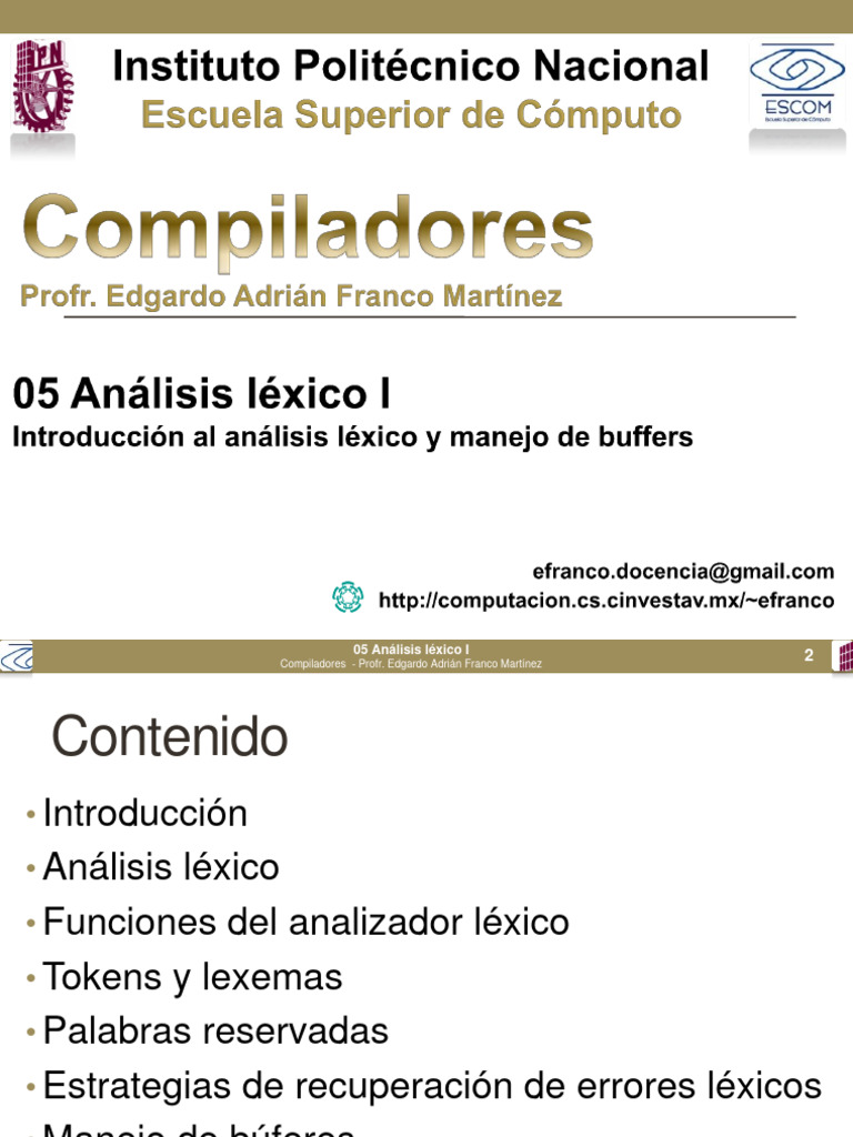 05 Analisis Lexico I | PDF | Compilador | Programación de computadoras
