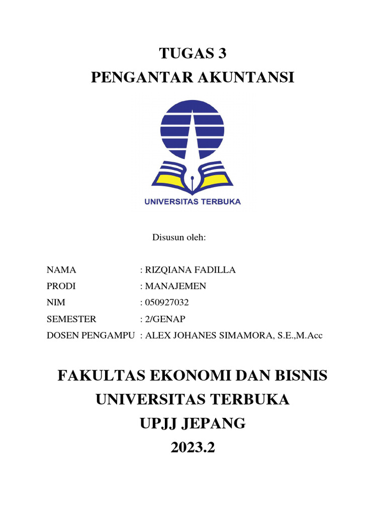 Tugas 3 Ekma 4115 Pengantar Akuntansi | PDF