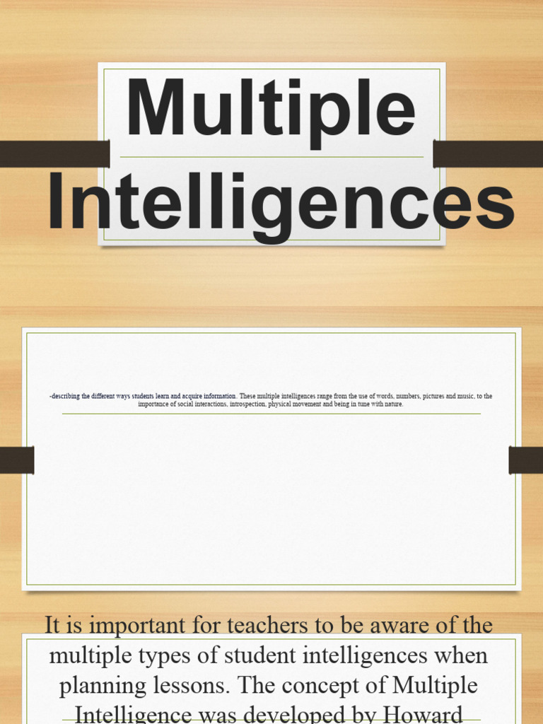 Multiple Intelligences | PDF | Intelligence | Cognition