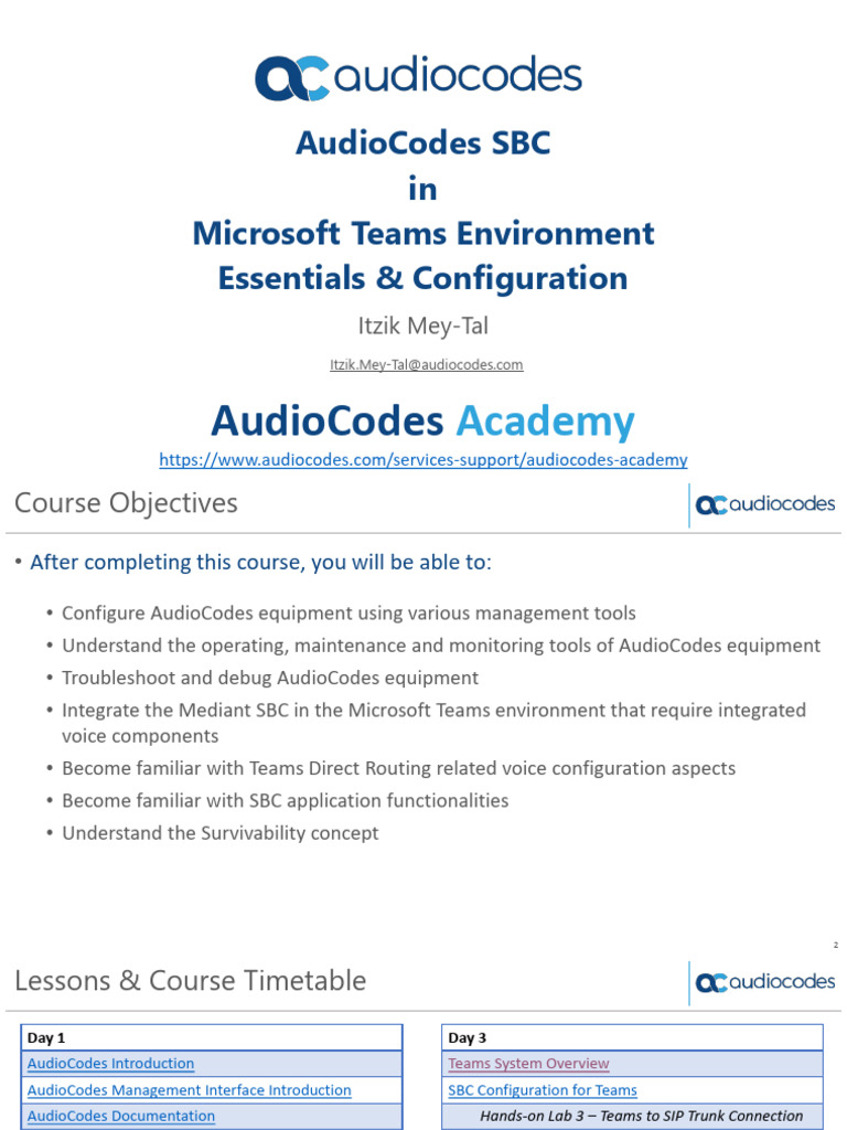 AudioCodes SBC for Microsoft Teams Setup | PDF | Ip Address | Computer ...