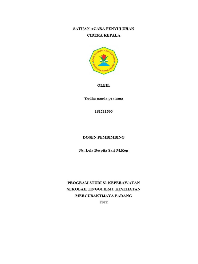 Penyuluhan Cidera Kepala: Penanganan dan Pencegahan | PDF