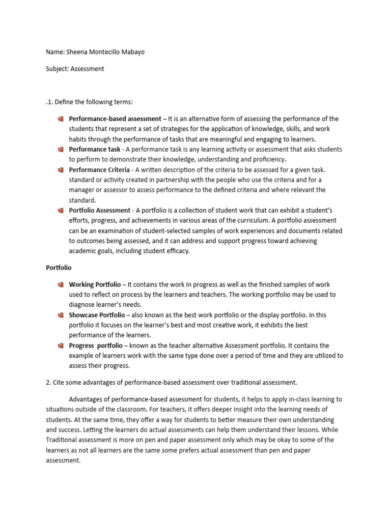 Understanding Performance-Based Assessments | PDF | Educational ...